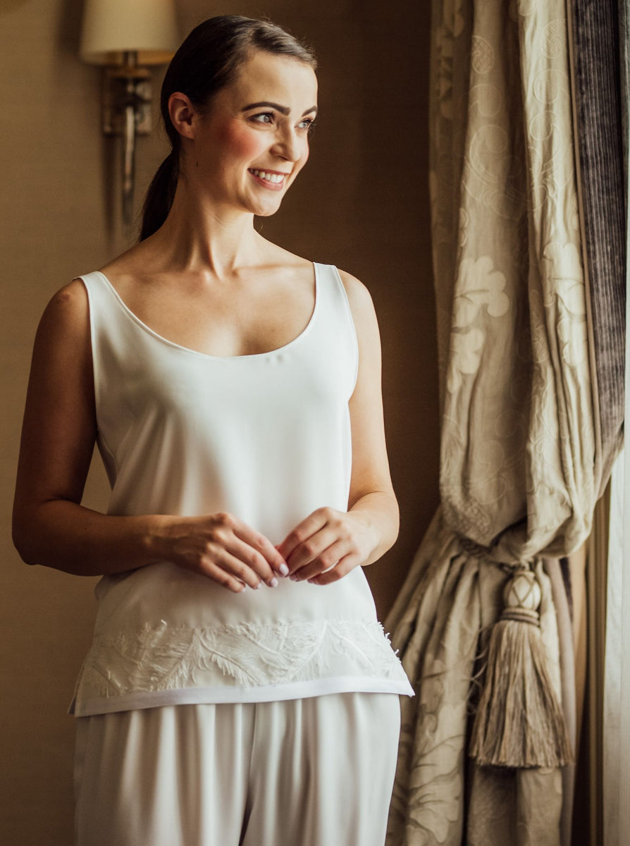 White Pyjama Top – Dromoland Castle Golf Shop